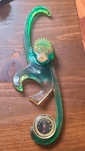 Vintage Monkey Wall Hanging Thermometer Green Celluloid | eBay