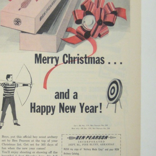 Ben Pearson Boy Scout Archery Gift Set Fiberglass Bow Target 1964 Print ...