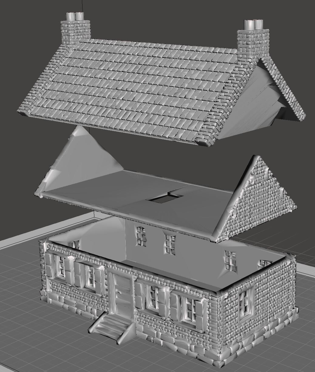 Belgic House 2 ww2 1:72 scale wargame terrain model kits Building ...