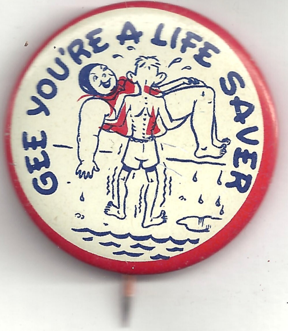 1940's Comic Pin ~ Gee You're A Life Saver! Tin Litho | eBay