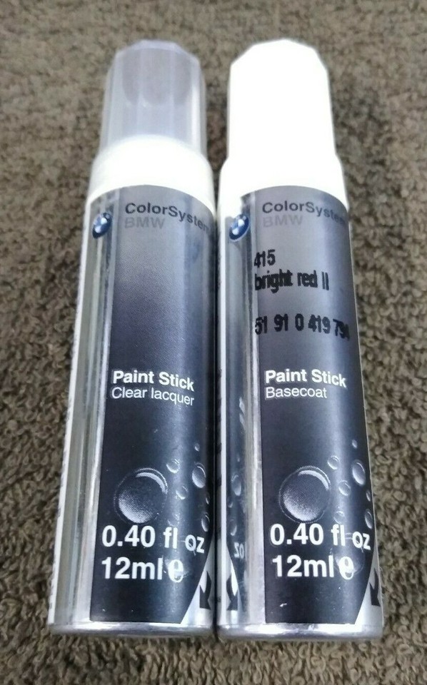 NEW BMW 51910419794 Touch Up Paint / 415 Bright Red II and Clear Coat ...