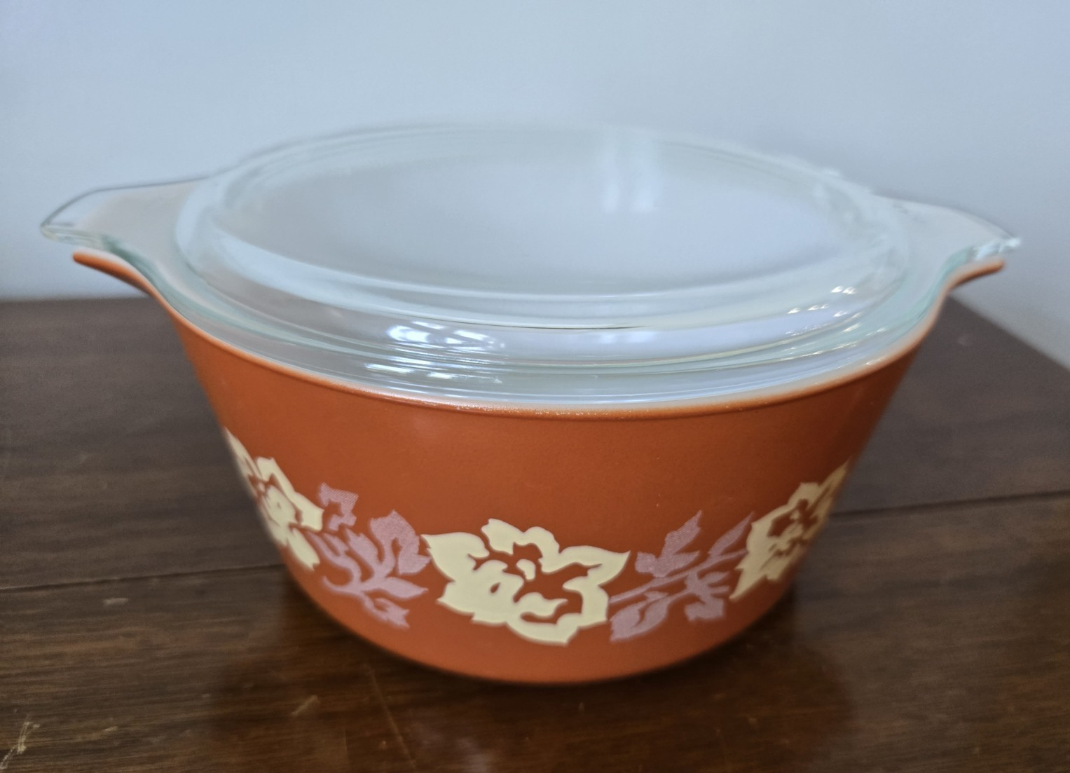 Vintage Pyrex Terra Cotta Rose 1.5 Quart Casserole Dish 474B With LID ...