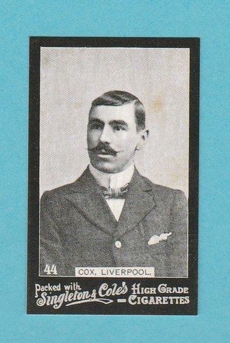 FOOTBALL - SINGLETON & COLE - FOOTBALLER - COX OF LIVERPOOL (REPRO ...