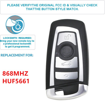 Smart Keyless Remote Key Fob 4Button 868MHz for BMW F Series F30/F31 ...