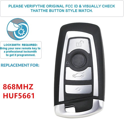 Smart Keyless Remote Key Fob 4Button 868MHz for BMW F Series F30/F31 ...