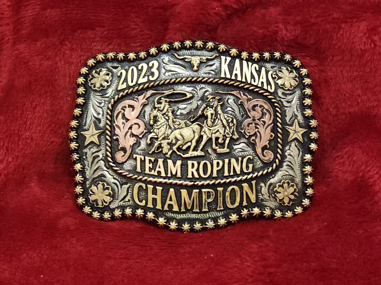 CHAMPION TROPHY BUCKLE PROFESSIONAL TEAM ROPING☆KANSAS☆2023☆RARE☆R47 | eBay