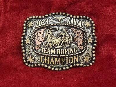 CHAMPION TROPHY BUCKLE PROFESSIONAL TEAM ROPING☆KANSAS☆2023☆RARE☆R47 | eBay