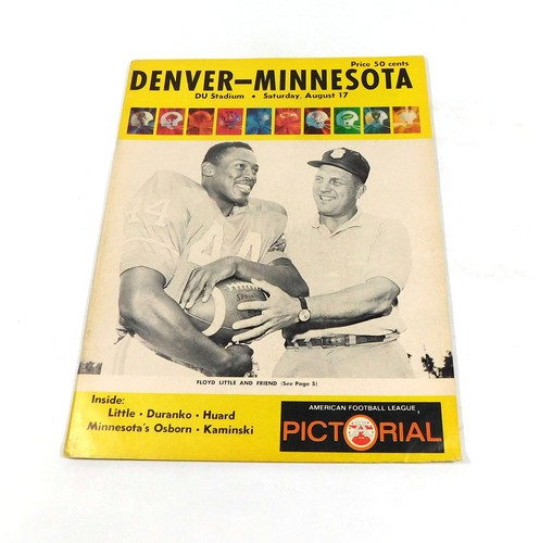 1968 Minnesota Vikings at Denver Broncos AFL Football Program 8-17-68 ...
