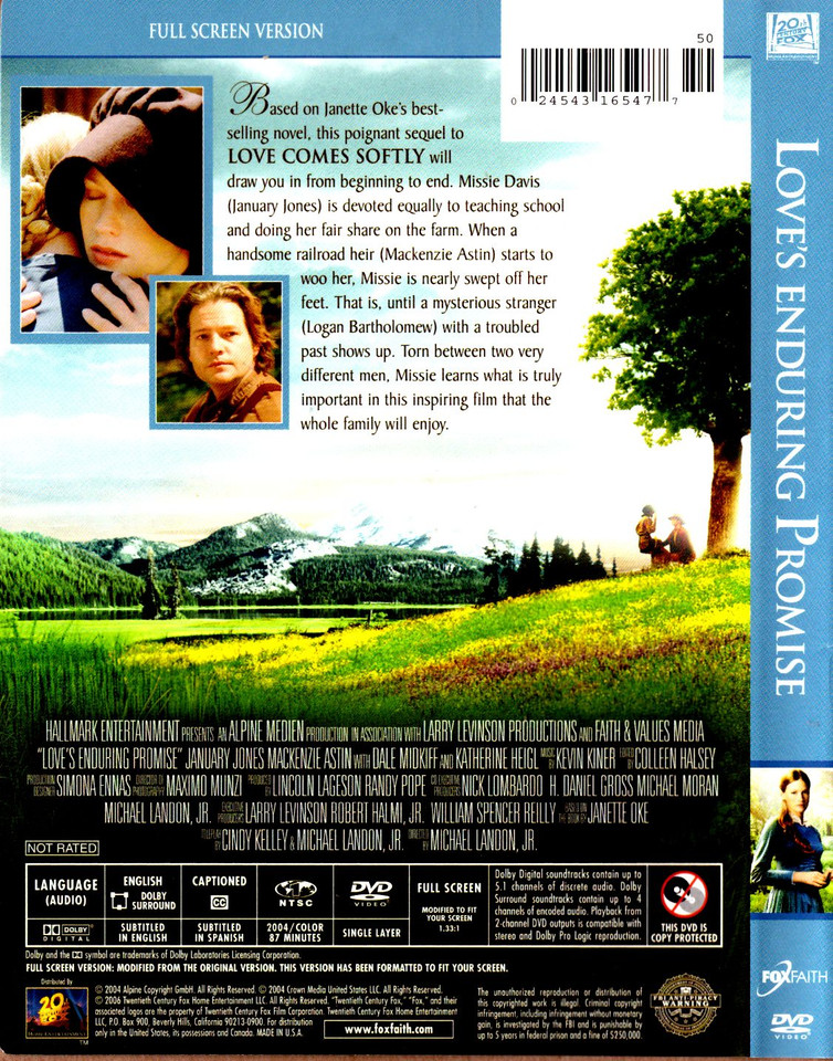 Love's Enduring Promise (DVD, 2005, FF) romance mystery children ...