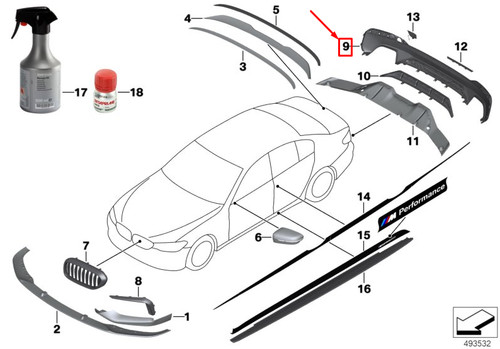 NEW BMW 5 G30 REAR LOWER BUMPER TRIM 51192412409 ORIGINAL | eBay