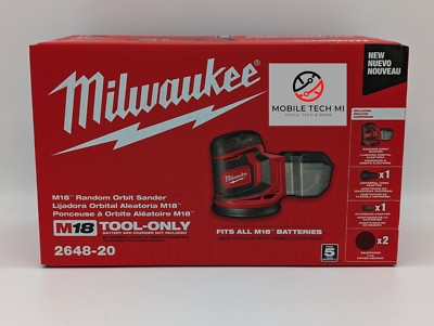 Milwaukee M18 Random Orbit Sander 2648-20 Cordless 5" - SEALED 18V ...