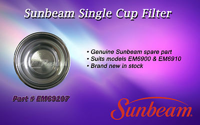 SUNBEAM COFFEE MAKER EM6900 EM6910 GENUINE SINGLE CUP FILTER - PART ...