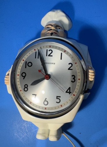 Vintage Sessions Model 1W Original Chef Kitchen Clock - WORKS. NEEDS ...
