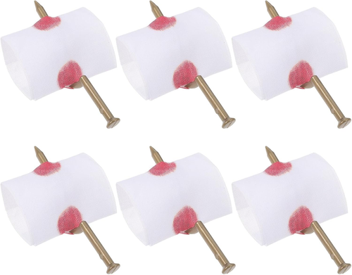 6 Pcs Fake Nail through Finger Trick, Halloween Trick Nail Prank Props ...