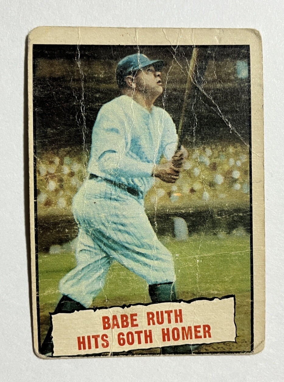 1961 Topps BABE RUTH #401 Hits 60th Homer Baseball Thrills Yankees ...