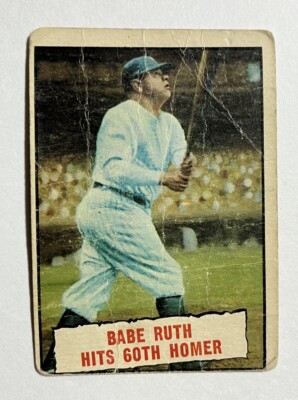 1961 Topps BABE RUTH #401 Hits 60th Homer Baseball Thrills Yankees ...