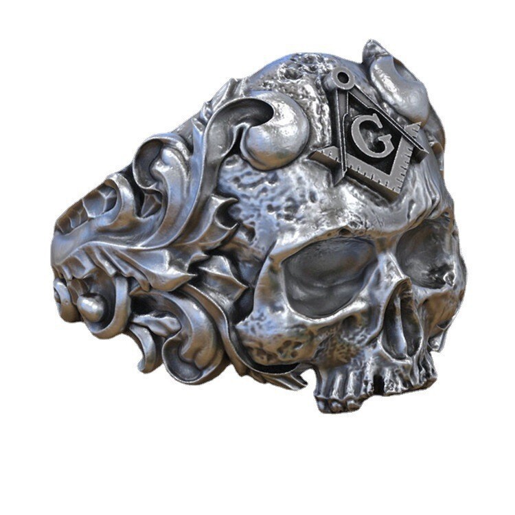 20pcs Punk Skull Rings Animal Alloy Vintage Man Gothic Men's Finger ...