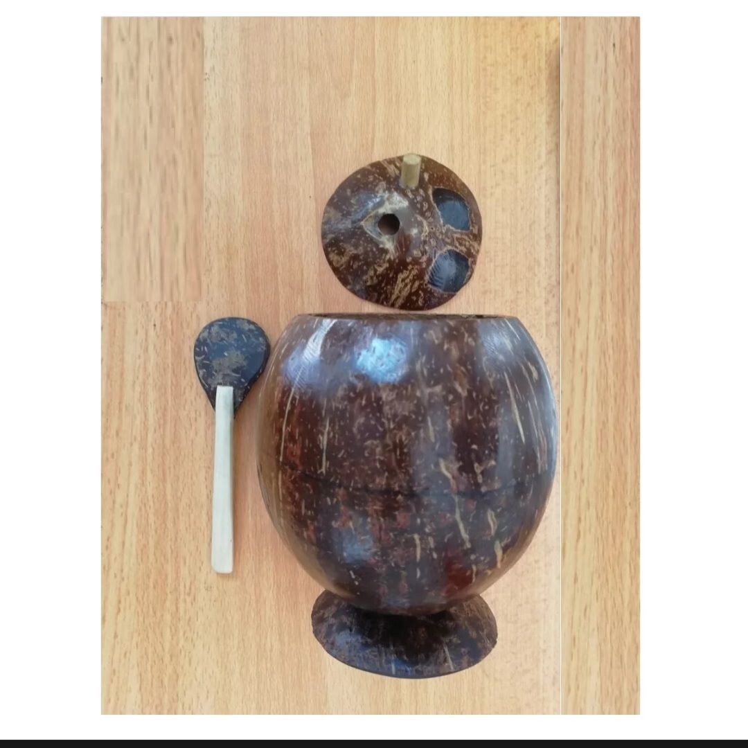 Coconut Shell Salt Container Lunu Polkatu Handmade | eBay