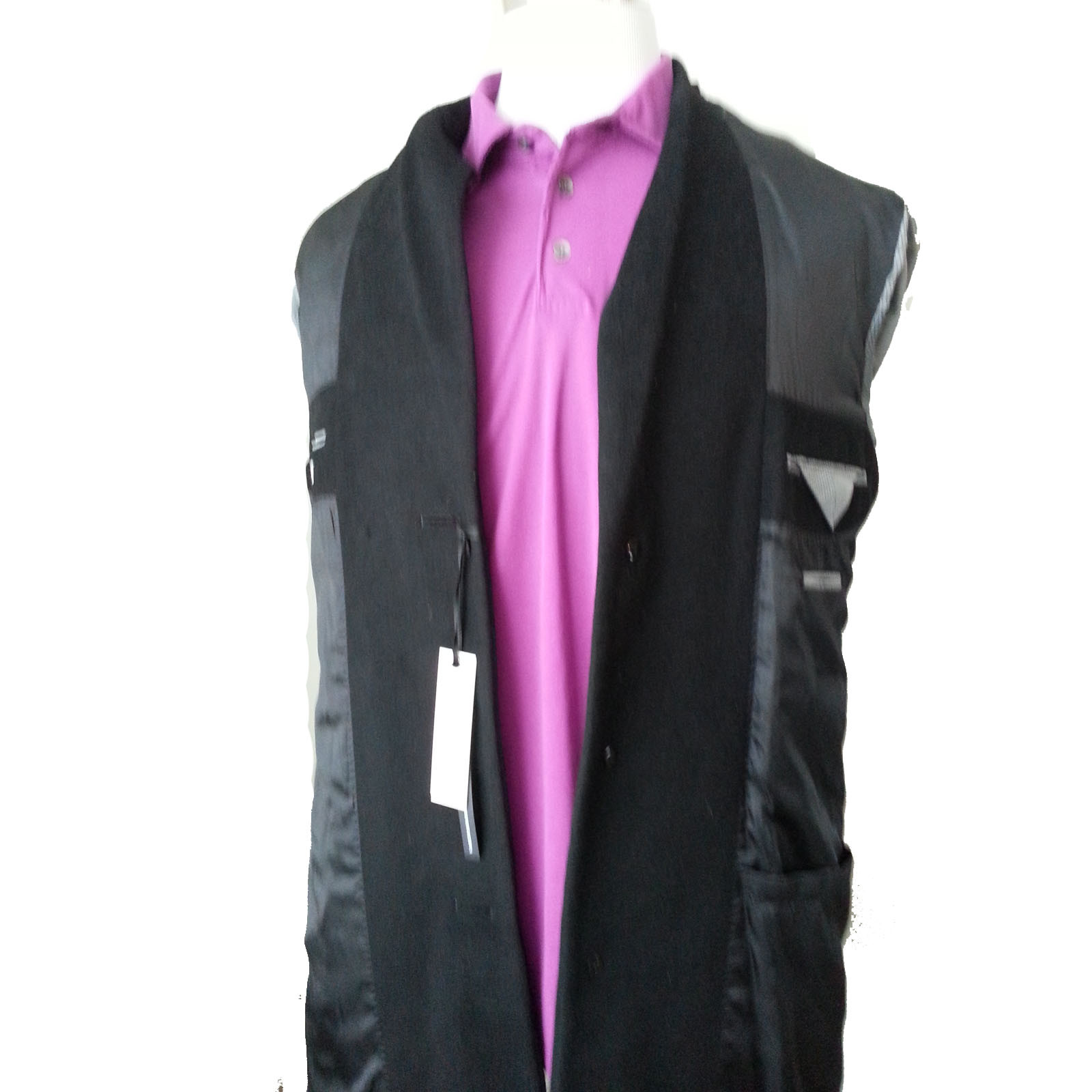 Kenneth Cole New York Men Size 38 Black Coat MORETTI Wool Long MSRP ...