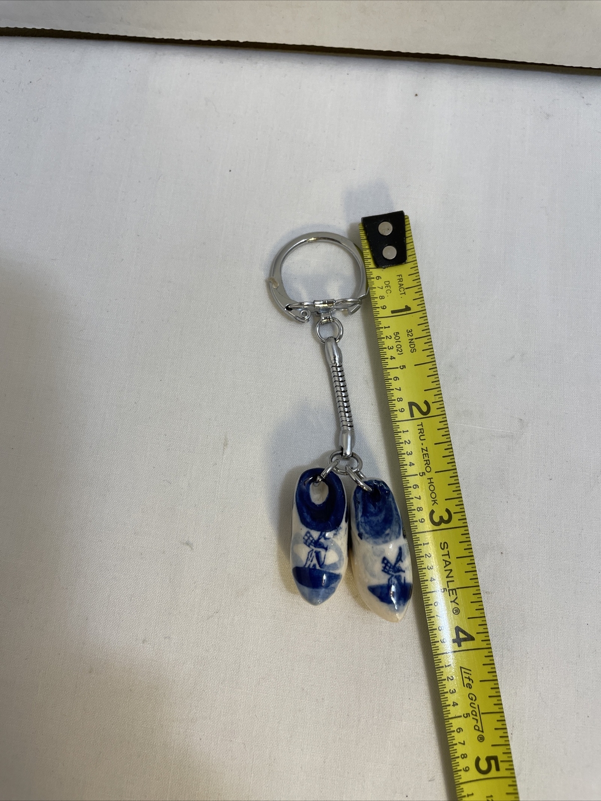 Keychain, Windmill on Ceramic Clog Shoes Blue/White Holland/Netherlands ...