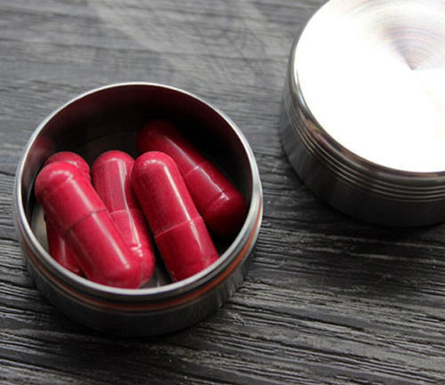 Titanium Waterproof snuff / lens Case Survival Pill Container Storage ...