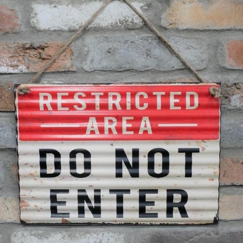 Wall Man Cave Sign Restricted Area Den Metal Retro Garage Women She ...