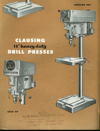 Clausing 15" Heavy Duty Drill Presses Catalog Folder 1961 | eBay