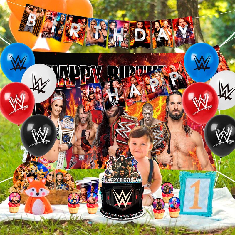 WWE Party Decoration Wrestling Birthday Party Supplies Wrestle Show ...