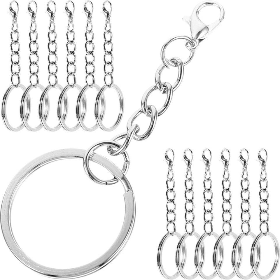 100Pcs Metal Keyring Clips Metal Keychain Clasp Heavy Duty Metal Key ...