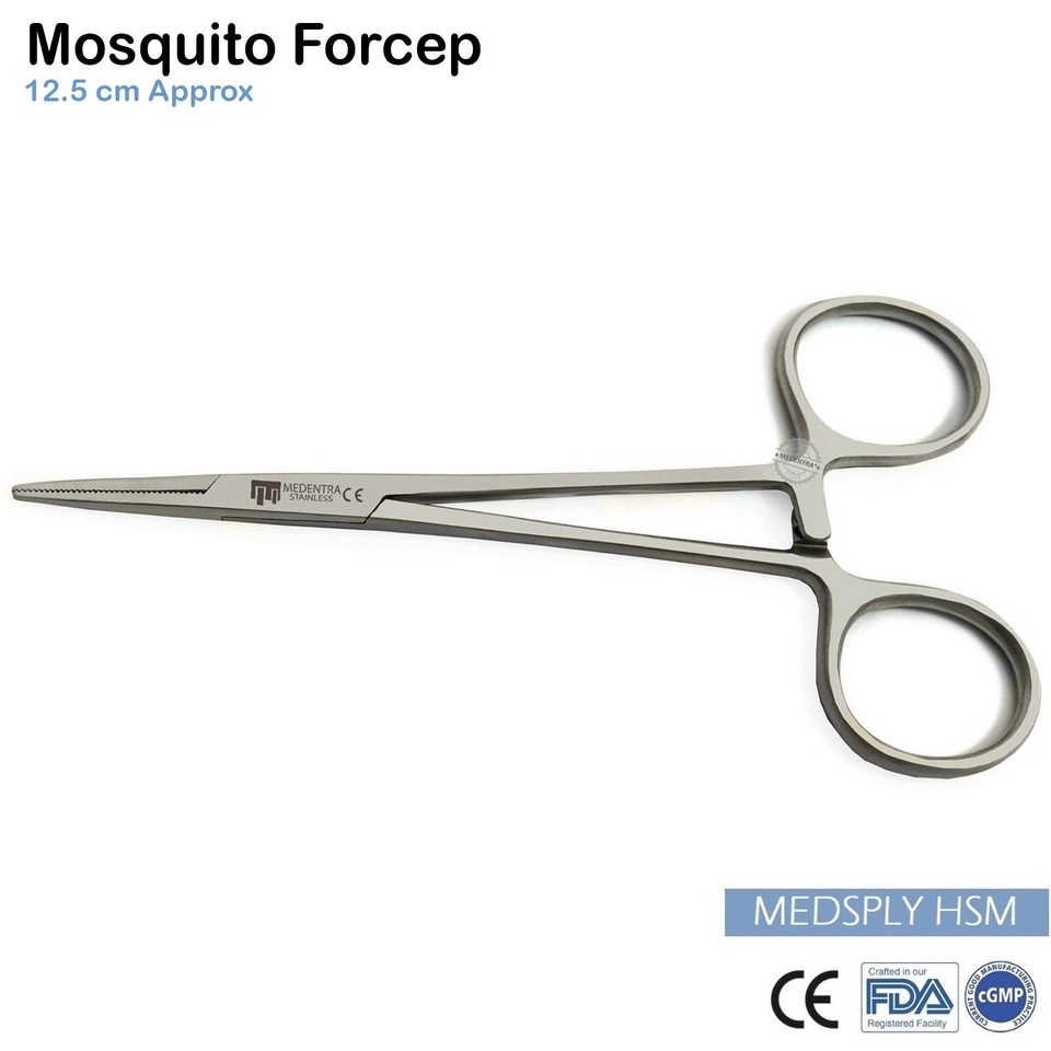 Hemostat Mosquito Forceps Straight & Curved Clamp Tissue Locking ...