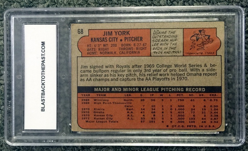 1972 TOPPS BASEBALL CARD HAND SIGNED #68 JIM YORK SLABBED AUTHENTIC | eBay