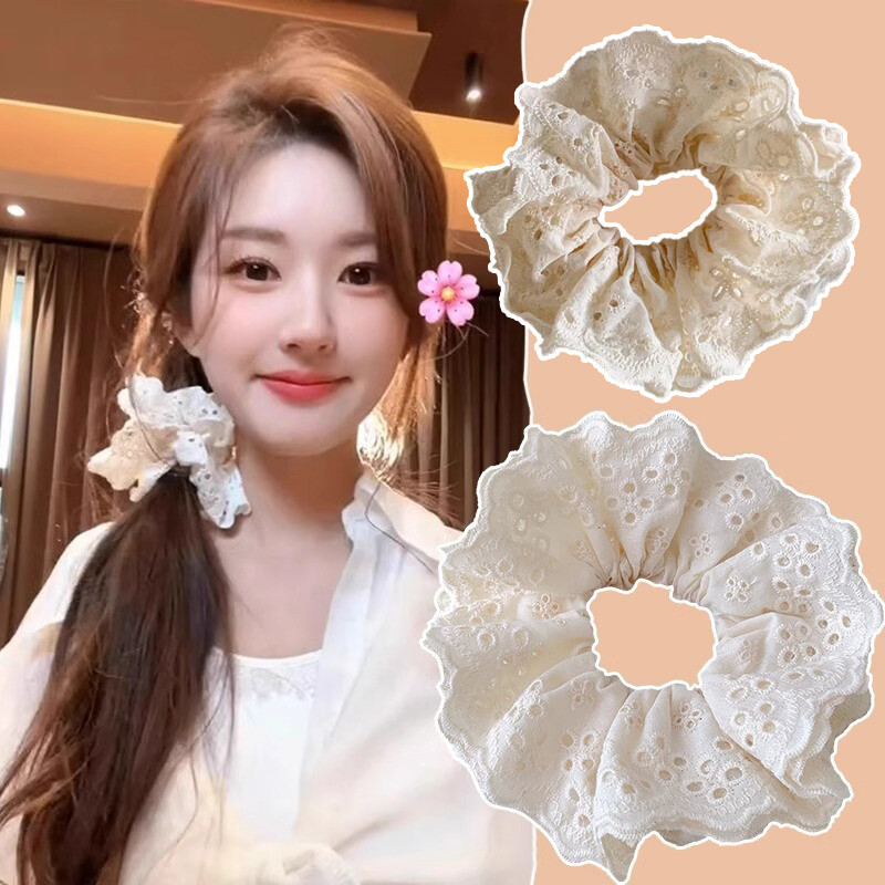 Exquisite Elastics Lolita Lace Scrunchies Oversized Lace French Hair ...