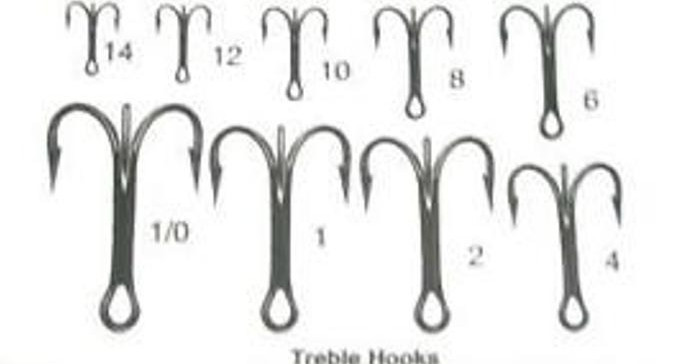 FISHING HOOKS BRONZE TREBLE HOOK, (24ct) SIZE 10/0 FOR SNAGGING, GATOR ...