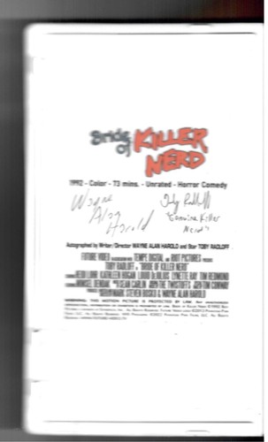 Bride of Killer Nerd (VHS) Autographed Re-Issue Clamshell SOV NEW not ...