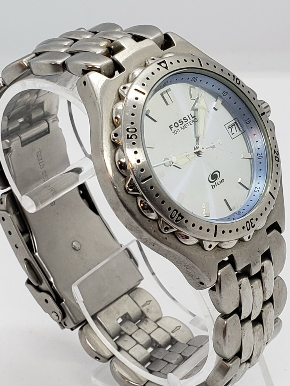 Vintage Fossil Blue Men's Watch Am-3486 40mm | eBay