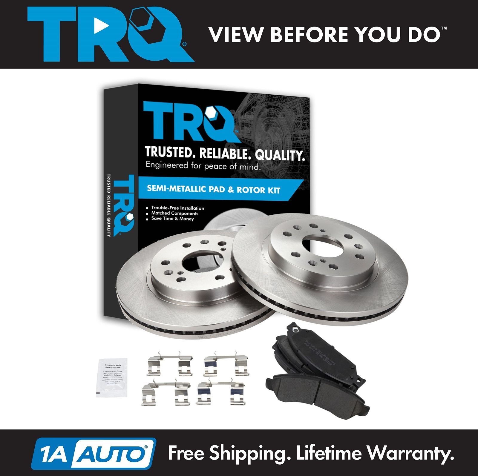 TRQ Front Premium Posi Metallic Disc Brake Pads & Rotor Kit for GM ...