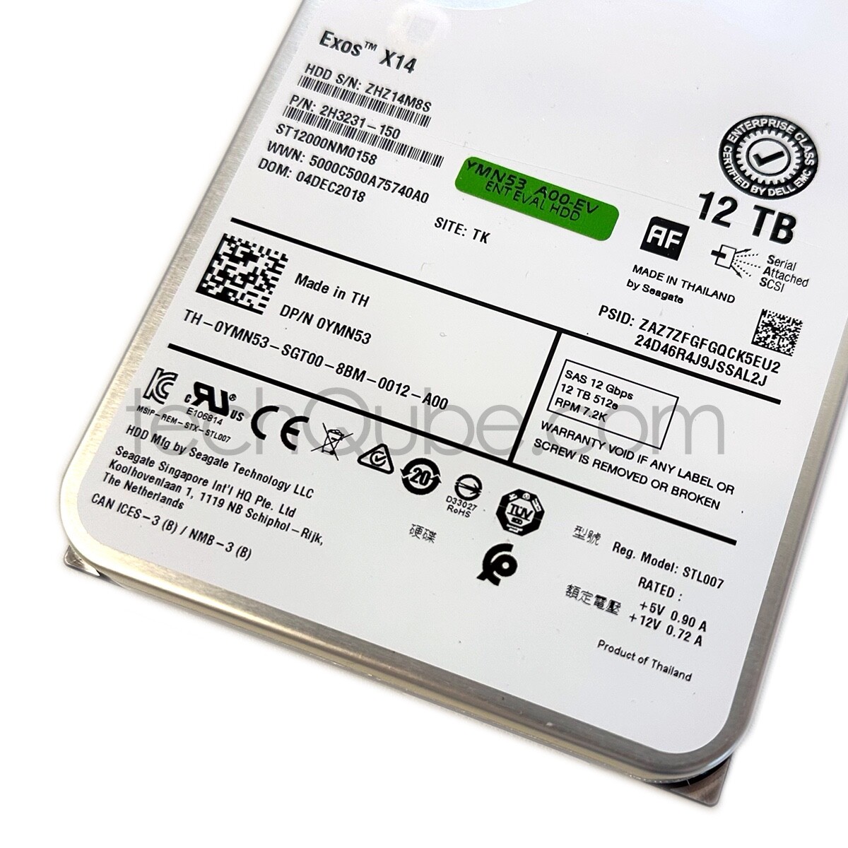 Dell 12tb 7.2k NL SAS 512e Hard Drive 3.5in 12gb/s YMN53 for sale ...