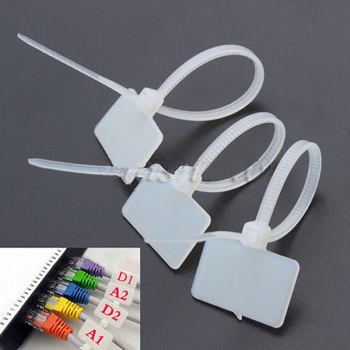 100 Pcs Zip Ties Write on Ethernet RJ45 RJ12 Wire Power Cable Label ...