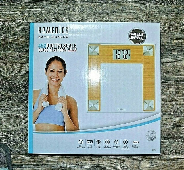 Modern HoMedics Bamboo Digital Bathroom Scale Sc-452 Glass for sale ...