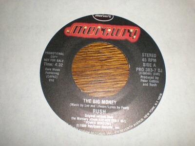 Rush 45 The Big Money PROMO MERCURY | eBay