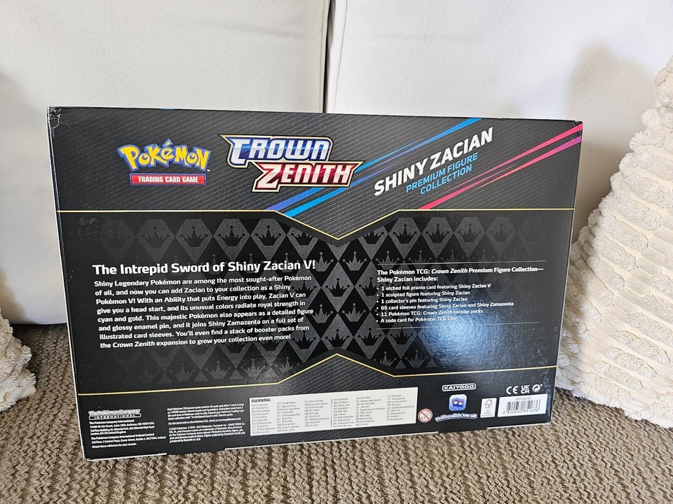 POKEMON TCG: CROWN ZENITH: PREMIUM FIGURE COLLECTION - SHINY ZACIAN Box ...