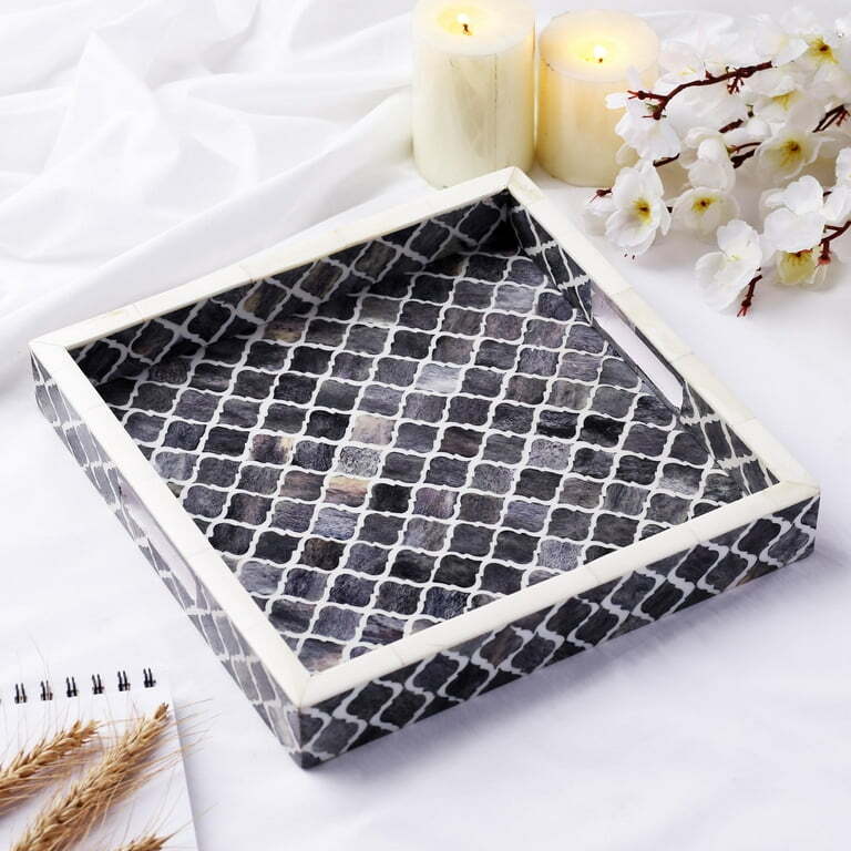 Handcrafted Breakfast tray Handmade Bone Inlay Decorative trays ...