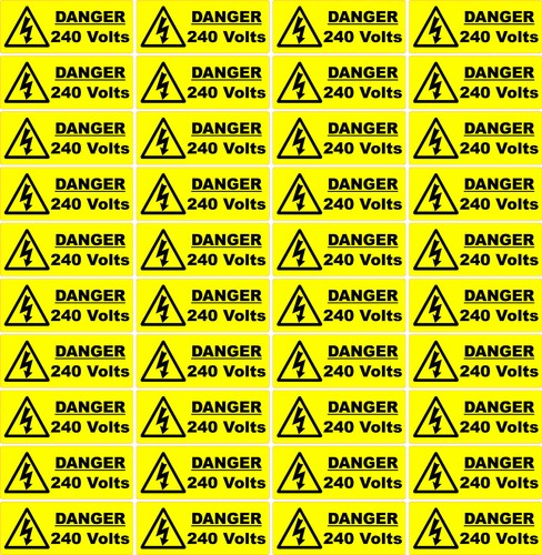 Electrical Warning Labels 230v 240v 400v 415v 440v Electric Shock, High ...