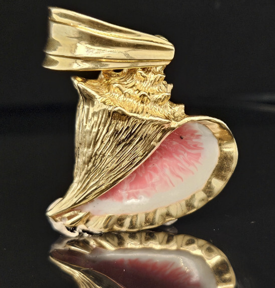 Peter Costello CONCH SHELL Porcelain Enamel Charm Pendant Large 15gr | eBay