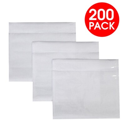 200 POUCHES SLIPS ADDRESS LABELING SHIPPING DOCUMENT ENCLOSED A6 PLAIN ...