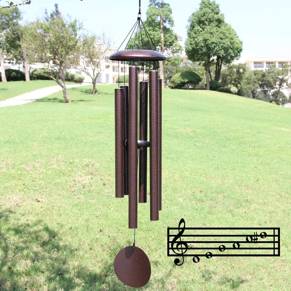 Wind Chimes Outdoor Deep Tone with 6 Heavy Tubes Large Deep Tone Wind ...