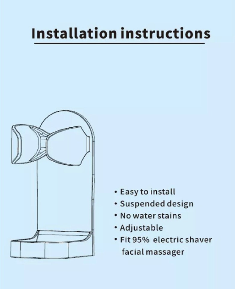 No-Drill Razor Holder Wall Mount – Traceless Shaver Stand & Organizer ...