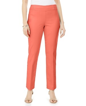 JM Collection Women's XL Coral Banks Pink Tummy Control Pants ...