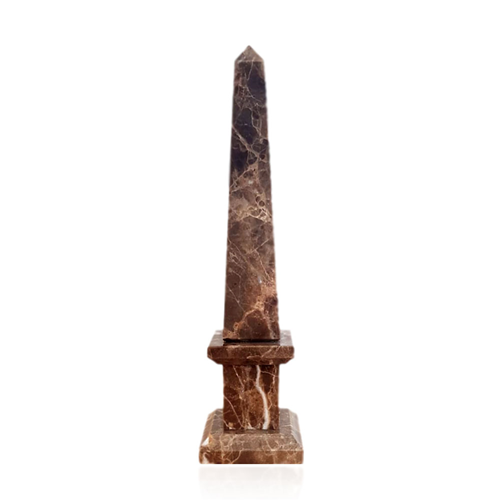 Classic Obelisk in Emperador Marble Handmade Italian Marble Obelisk H ...