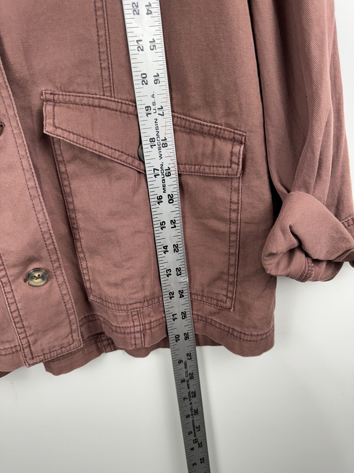 Maurices Solid Quilted Yoke Utility Jacket Size XL - Gem